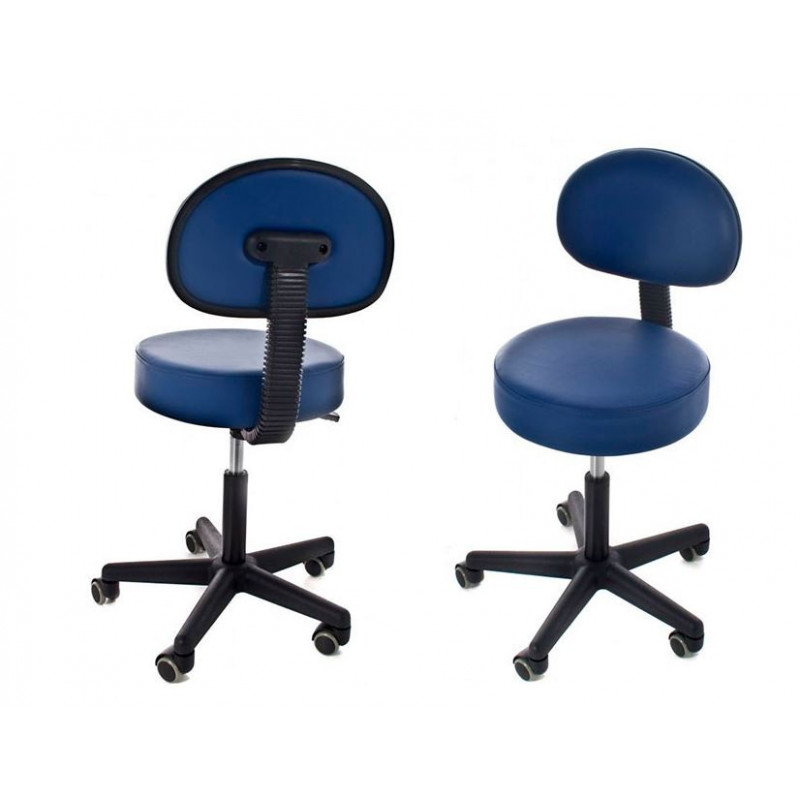 Medical stool with wheels and backrest 064-MS01 (39cm) | Medi-Shop.gr