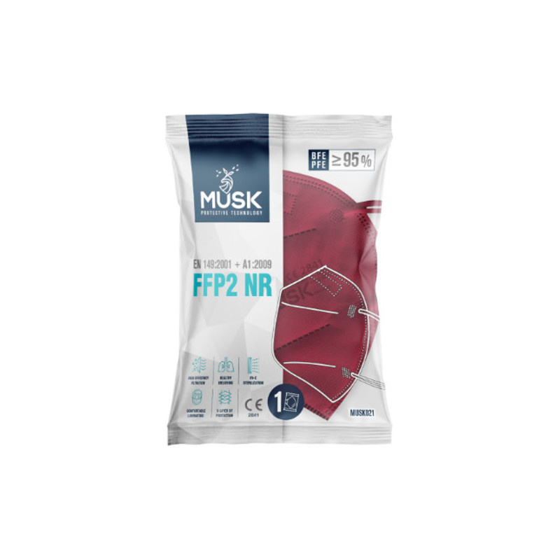 Musk Meltblown Protective FFP2 NR mask (1 pcs) | Medi-Shop.gr