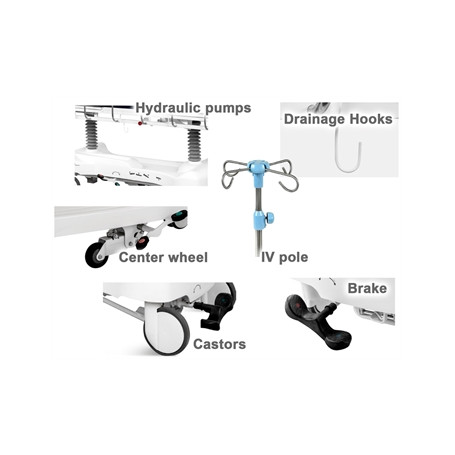 Saikang patient stretcher with hydraulic height adjustment | Medi-Shop.gr