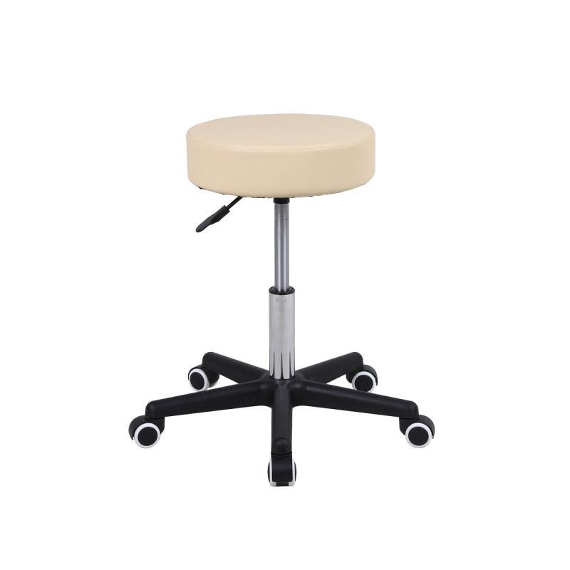 Rolling stool with adjustable height beige | Medi-Shop.gr